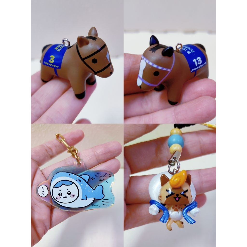 Preloved keychain KC2 Chiikawa Airou Palico Felyne Tan Monster Hunter ...