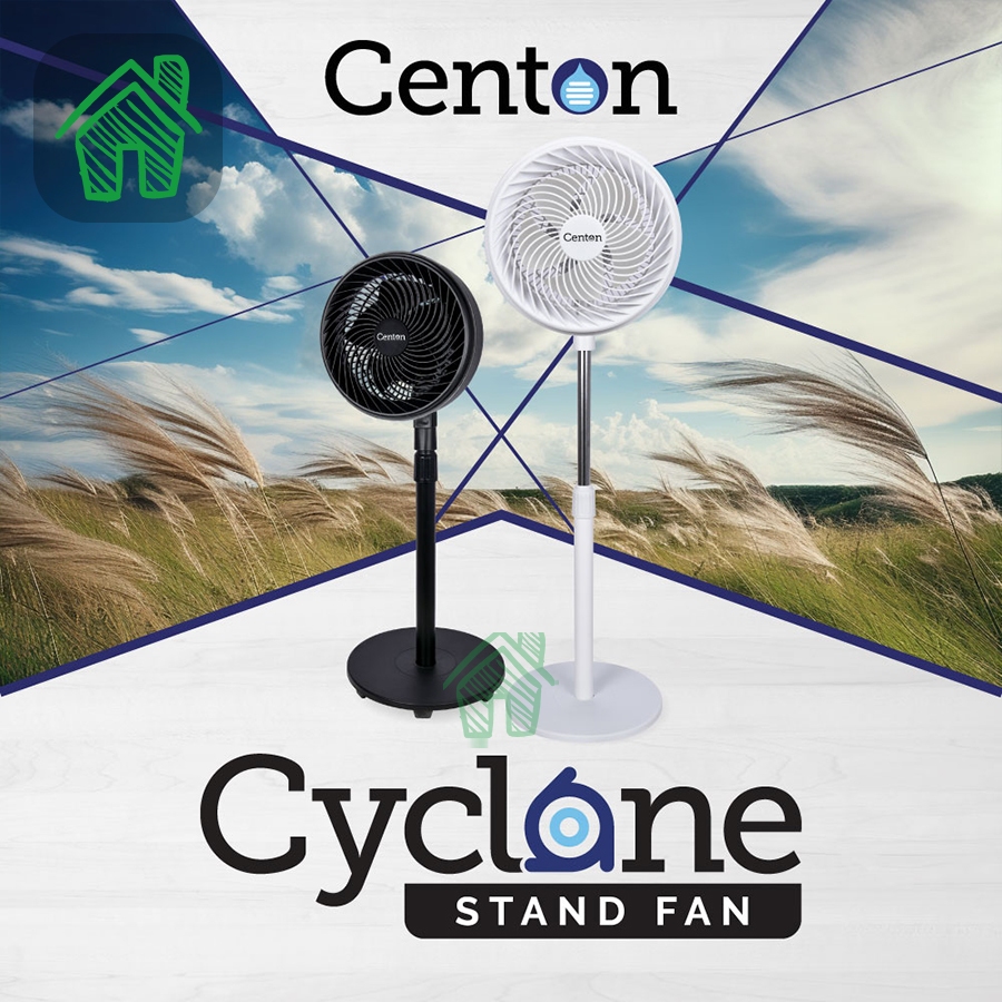 CENTON Powerful Turbo Adjustable Floor 5 Blades Stand Fan - Cyclone ...