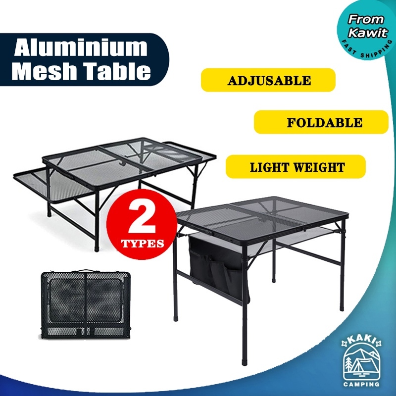 Upgraded Multifunctional Folding Mesh Table With Side Table Camping ...