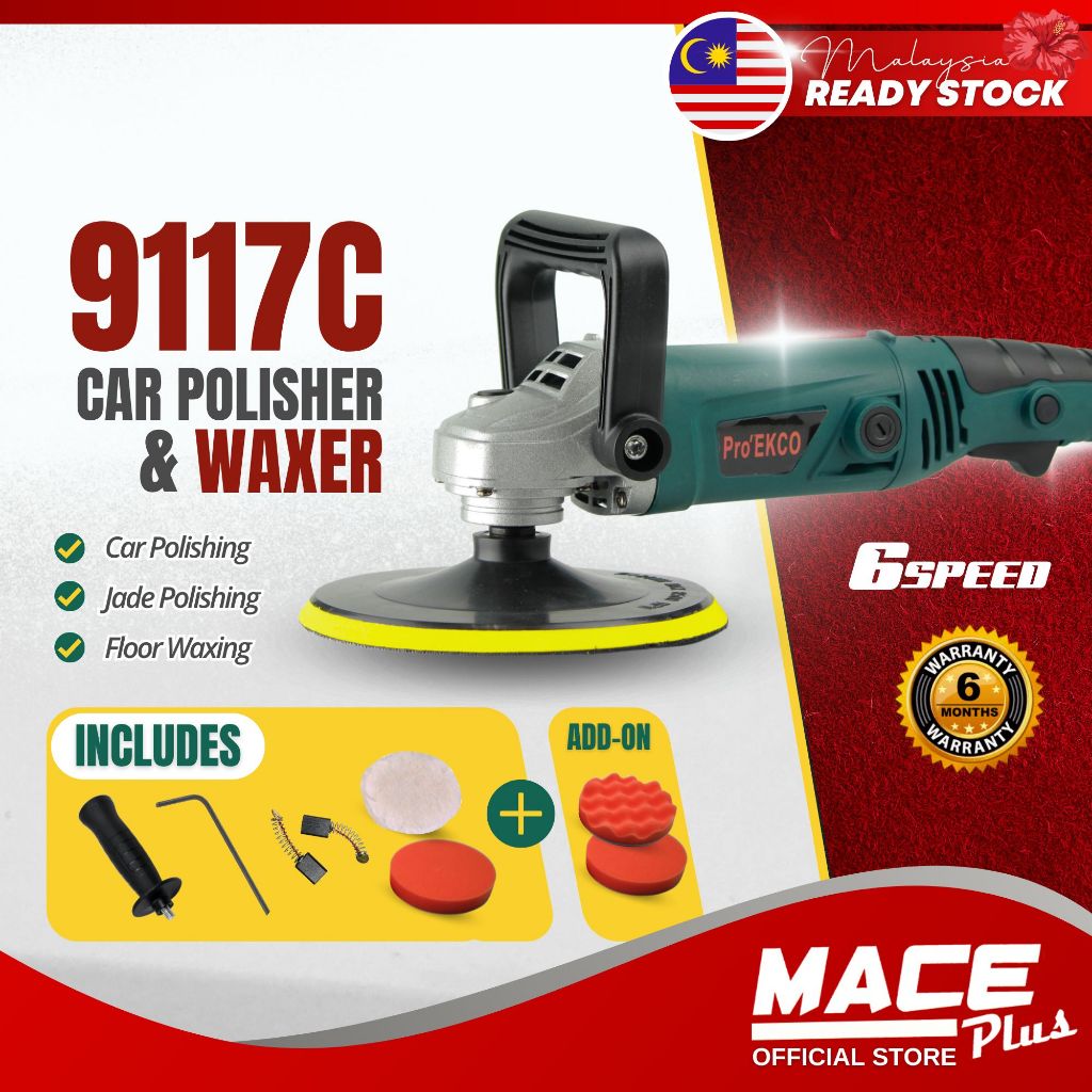 PRO'EKCO 9117C 1580W Car Polisher Machine 6 Level High Speed 180mm ...