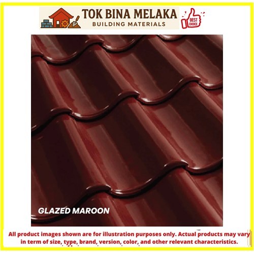 BMI Monier GCI S-Pantile Clay Roof Tile *Glazed Maroon-420MM (L) x ...