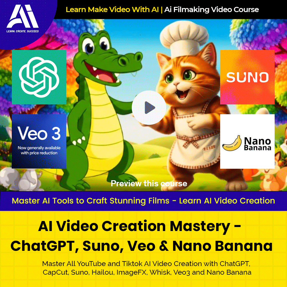Video Course - AI Video Creation Mastery - ChatGPT, Suno, Veo & Nano ...