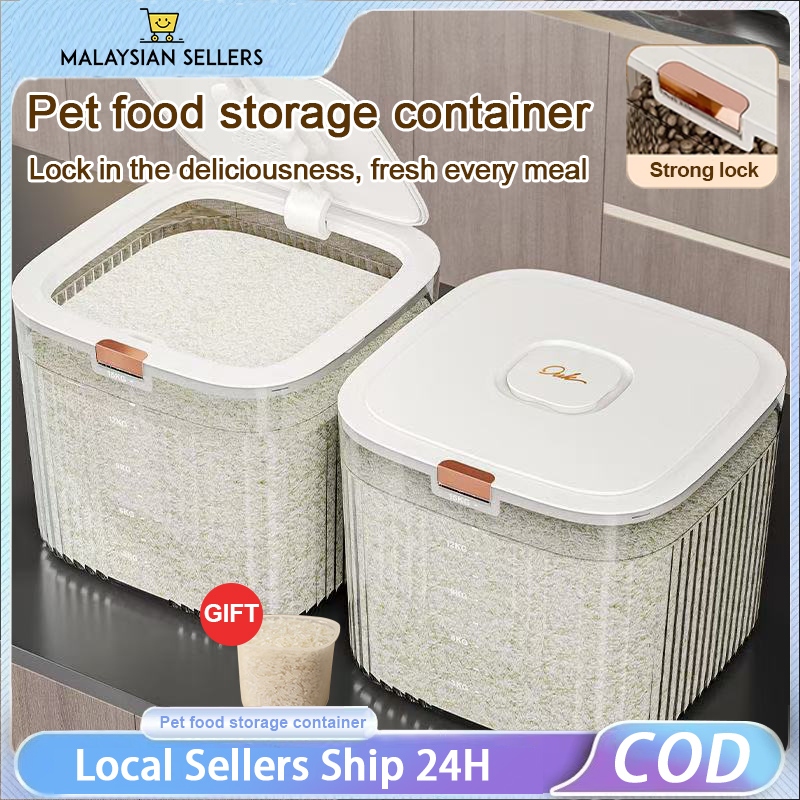 Rice Dispenser Storage Bucket Container Cereal Container Bekas Beras ...