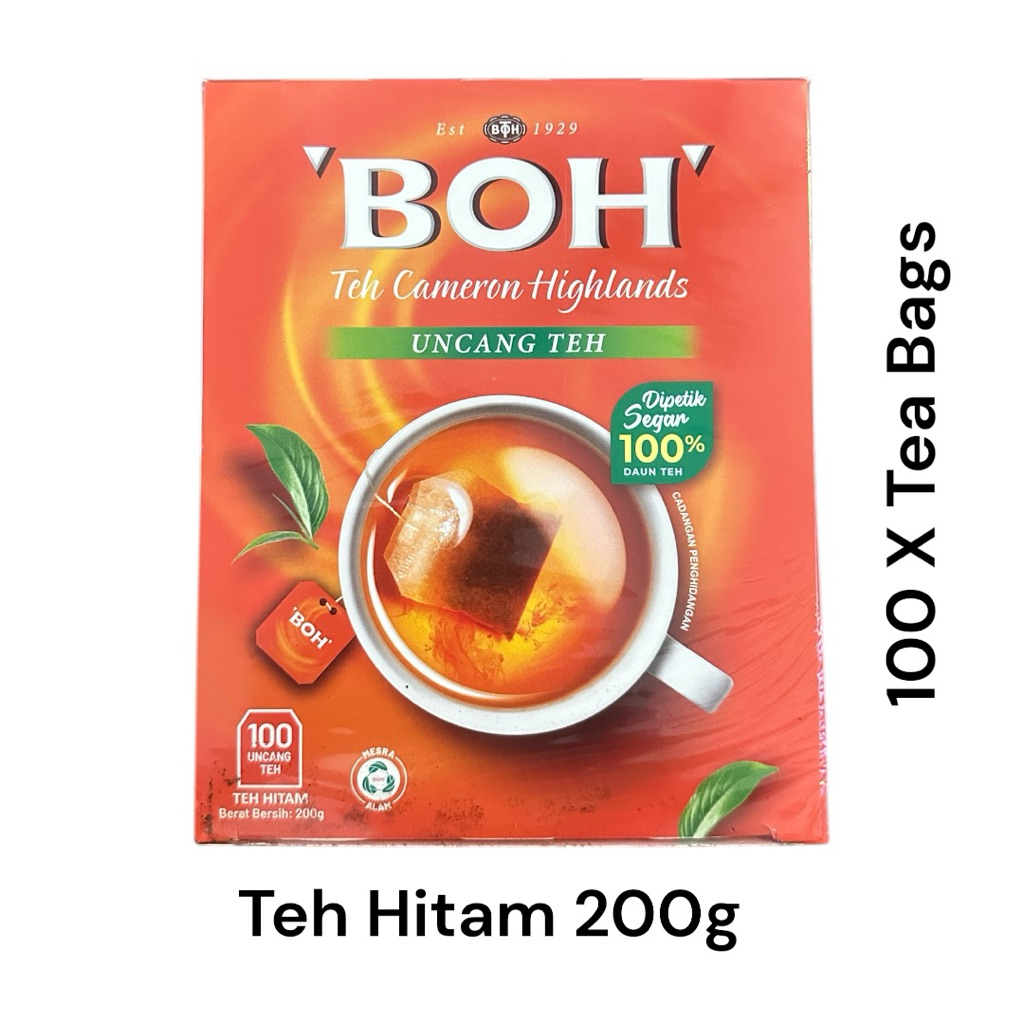 BOH Teh Cameron Highlands Teh Hitam 100 Tea Bags (200g) | Uncang Teh ...