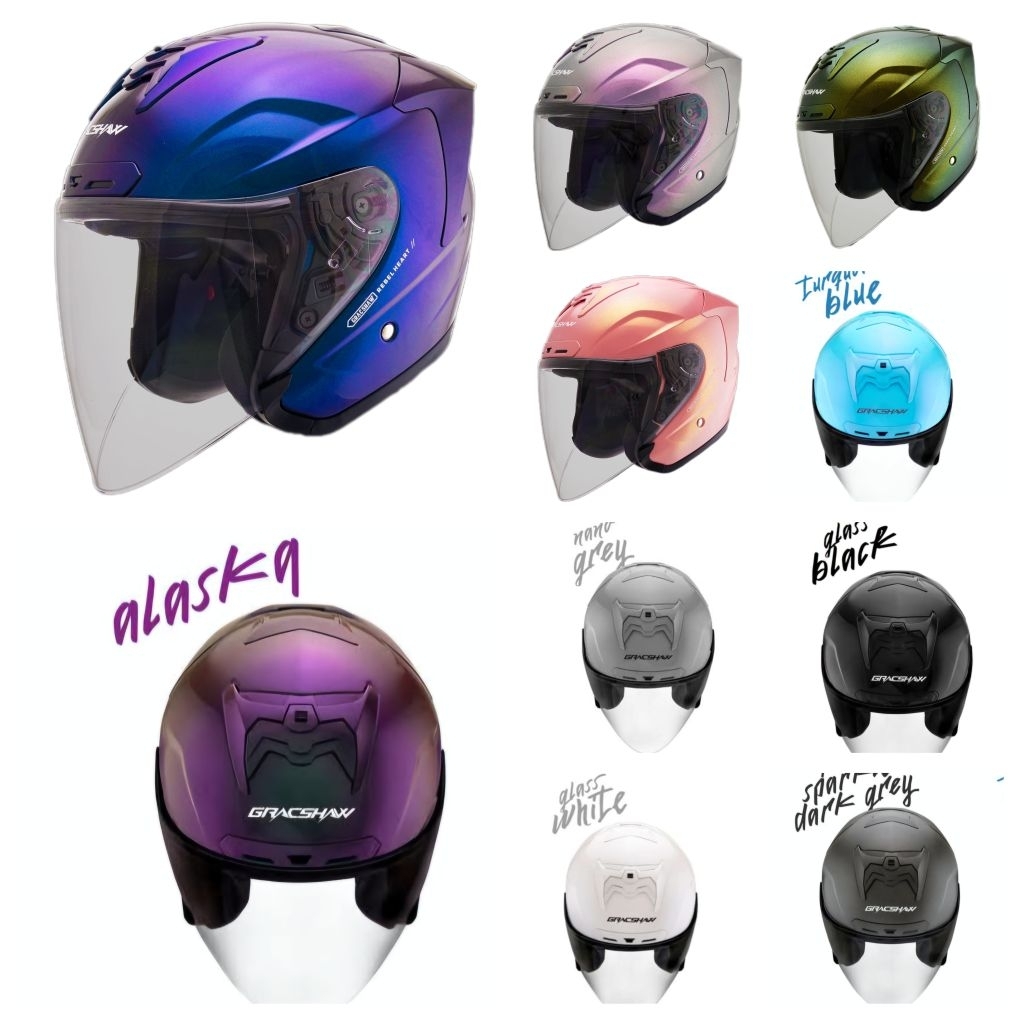 New Gracshaw Gaizer II open Face Helmet | Shopee Malaysia