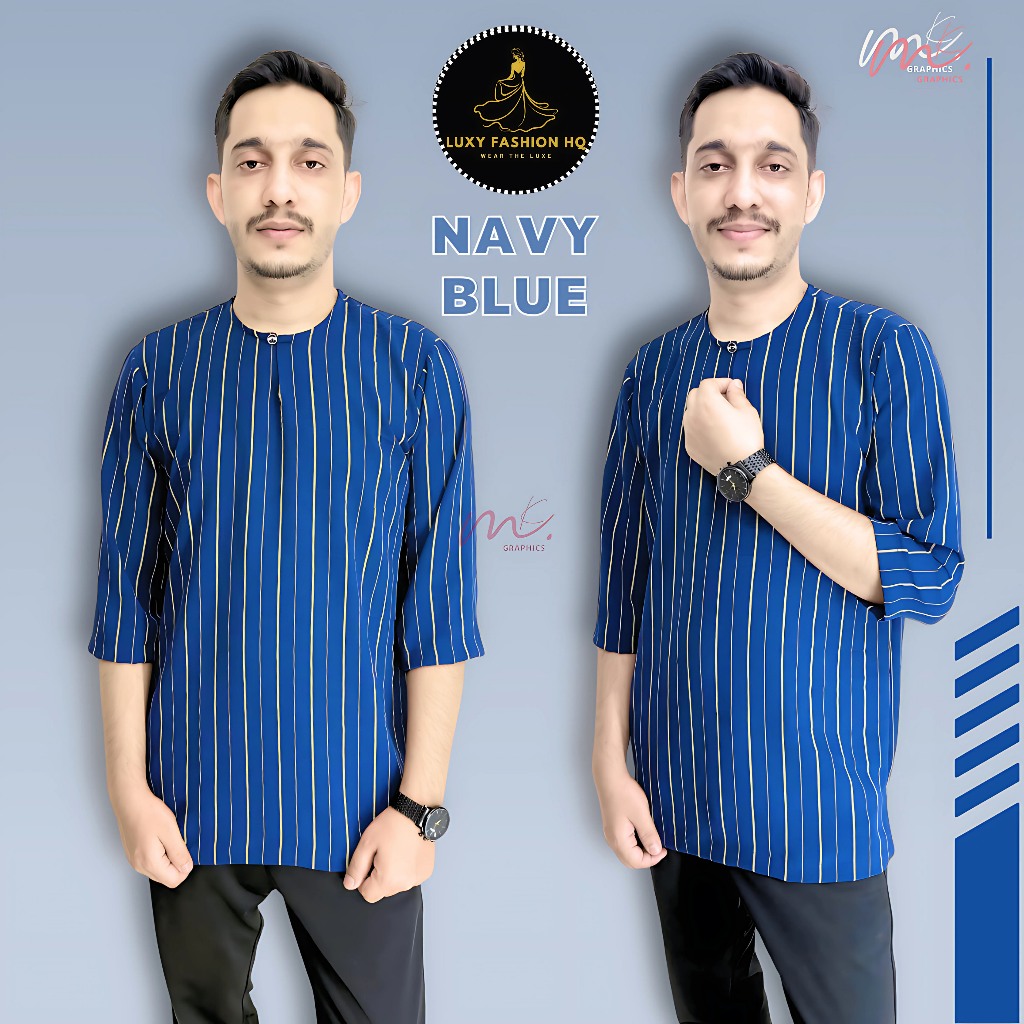 Kurta Lelaki Dewasa CEY Lining Ironless Baju Raya Moden & Selesa 2026 ...
