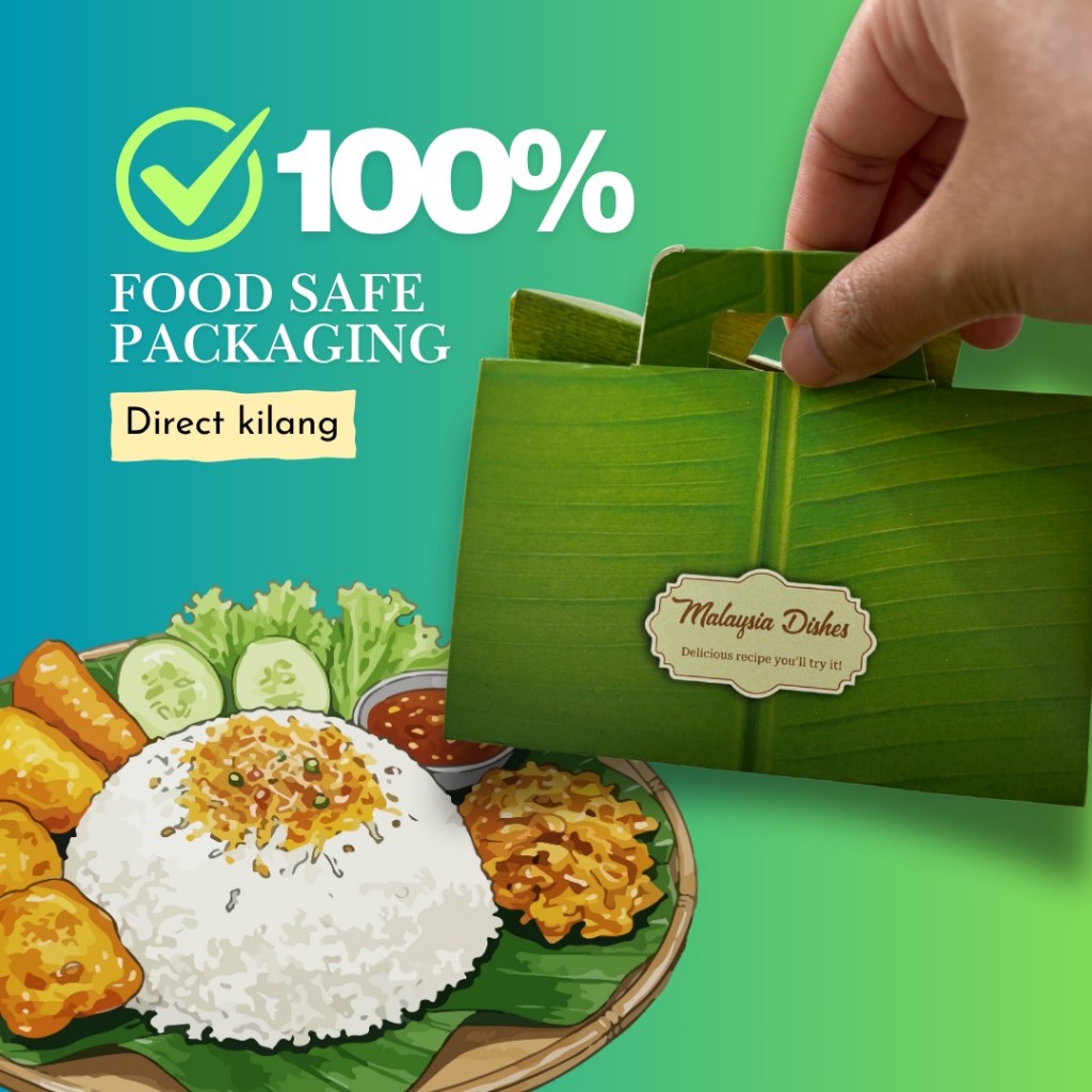 (50pcs) Kotak Bungkusan Nasi Berlauk Nasi Lemak Nasi Dagang Tahan Panas ...