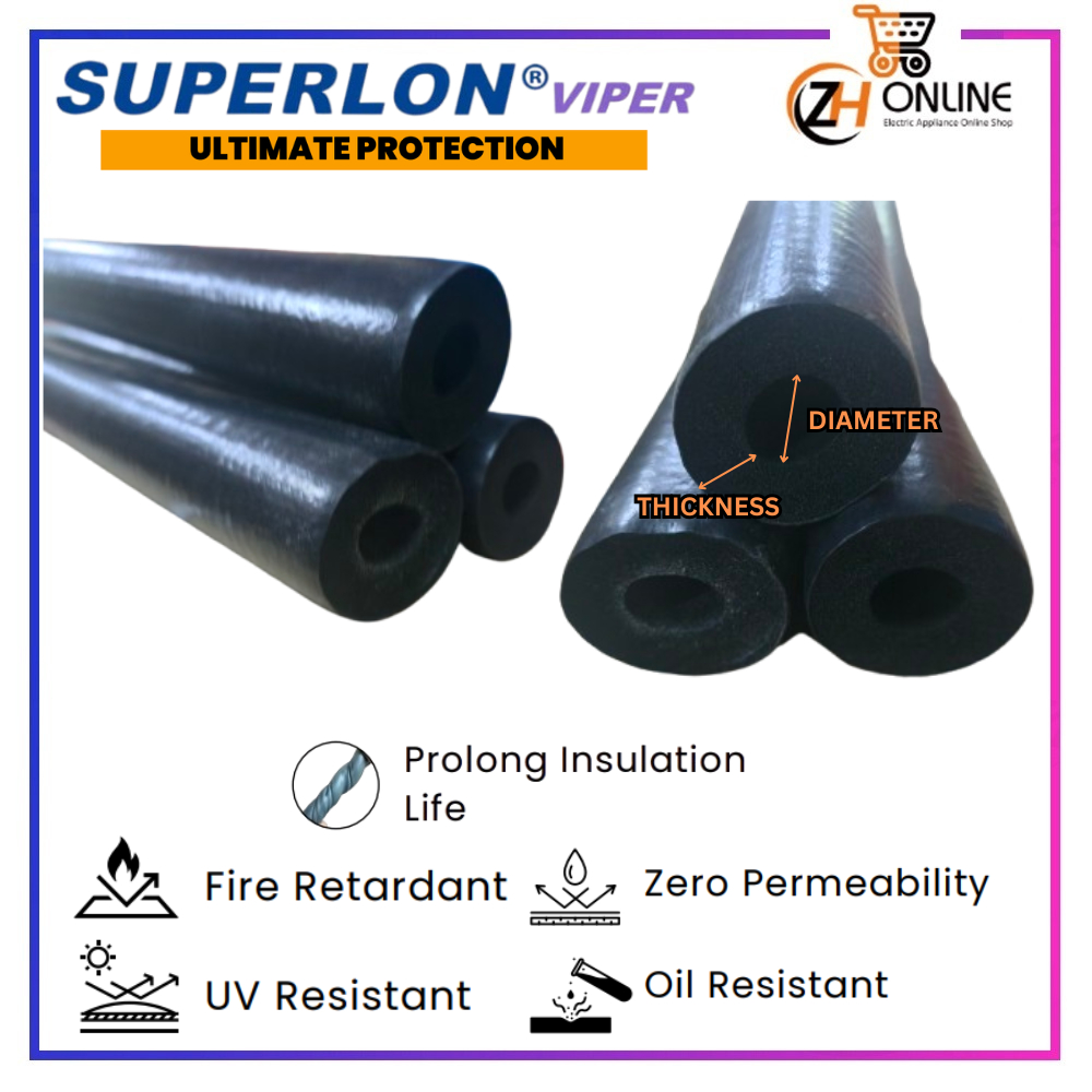 [NEW] SUPERLON VIPER INSULATION 10MM/13MM THICKNESS AIRCOND PIPE HD FOR ...