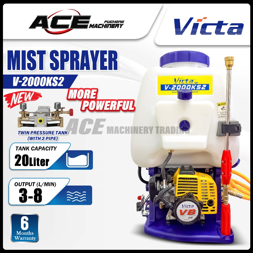 [ VICTA ] (V-2000KS2) Knapsack Sprayer 20L Mist Sprayer Twin Pressure ...