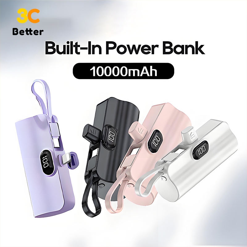 10000mAh Powerbank 2 in 1 Mini Portable Charger with LED Display Type-C ...