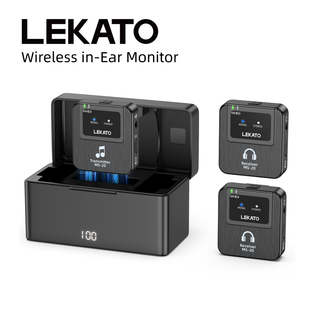 LEKATO MS-20 In Ear Monitor System 30H Wireless Guitar System 1 on 10 ...