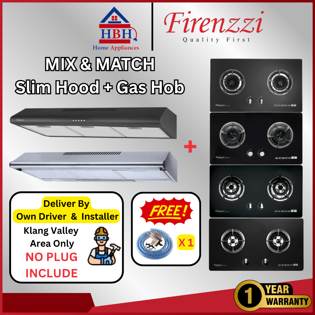 (Deliver By Own Lorry) Firenzzi Slim Hood & Hob Gas Stove Combo Set FH ...