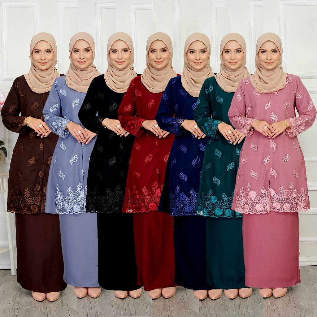 NEW ARRIVAL MODERN MUSLIMAH WANITA BAJU KURUNG LACE DAHLIA | Shopee ...