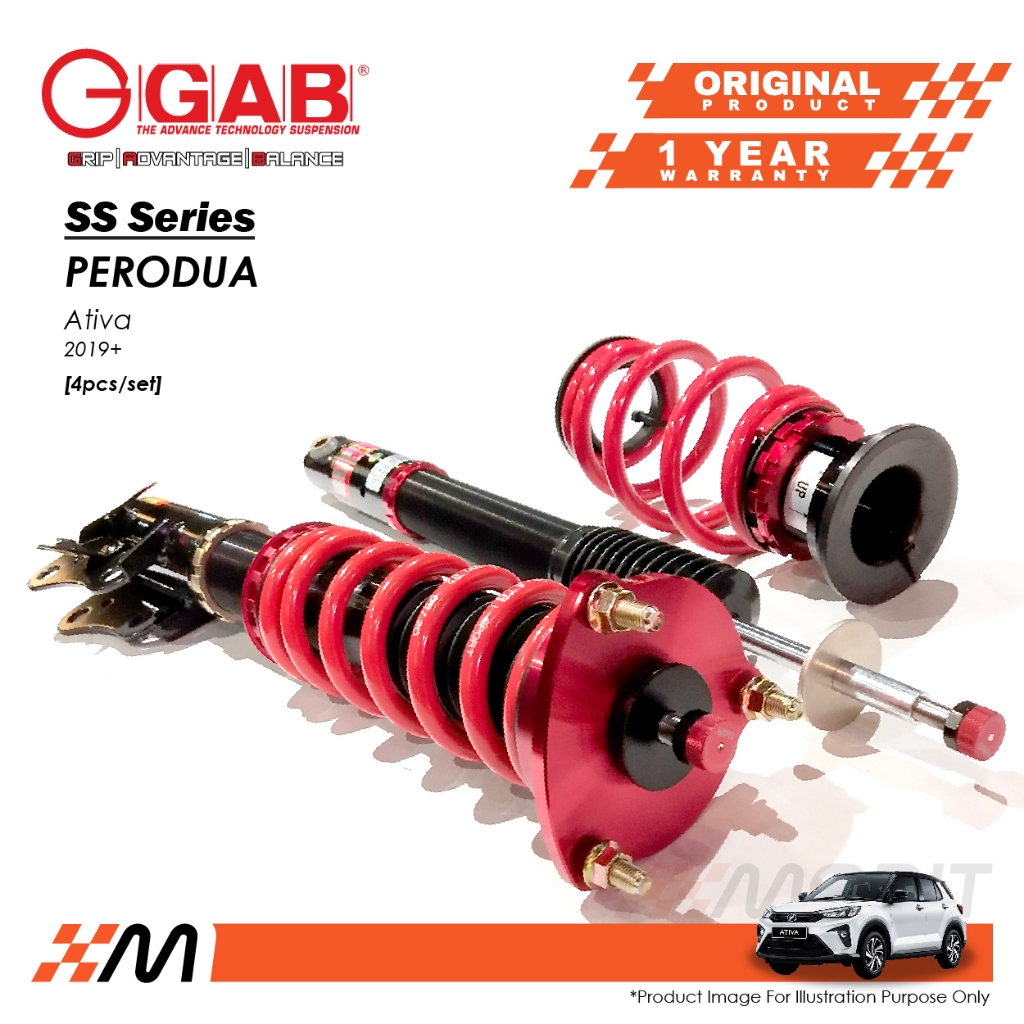 Perodua Ativa 2019+ - GAB SS Series Fully Adjustable Suspension ...