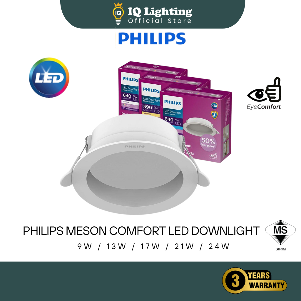 🔥NEW + ANTI GLARE🔥 PHILIPS Meson Comfort LED Downlight 4" 5" 6" 7" 8 ...