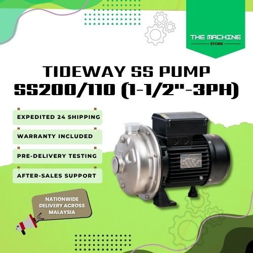 TIDEWAY SS200 1.1kW (3phase )Stainless Steel Centrifugal Pump (1 1/2 ...