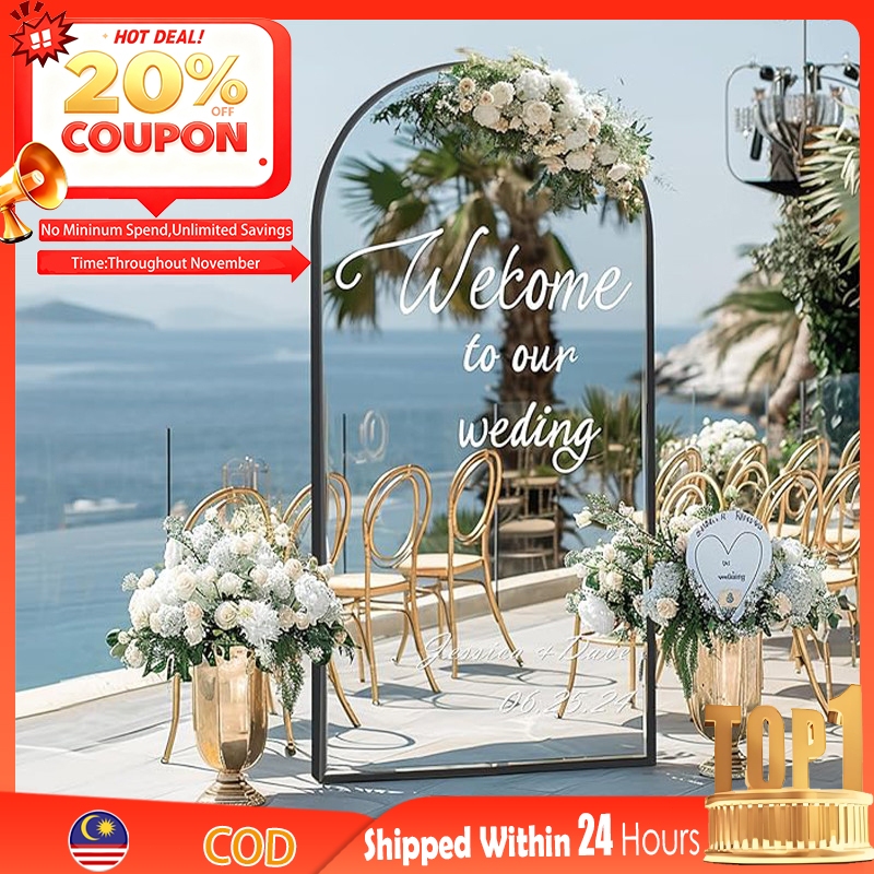LI- Arch Wedding Mirror With Stand Thickened HD Reflective Explosion ...