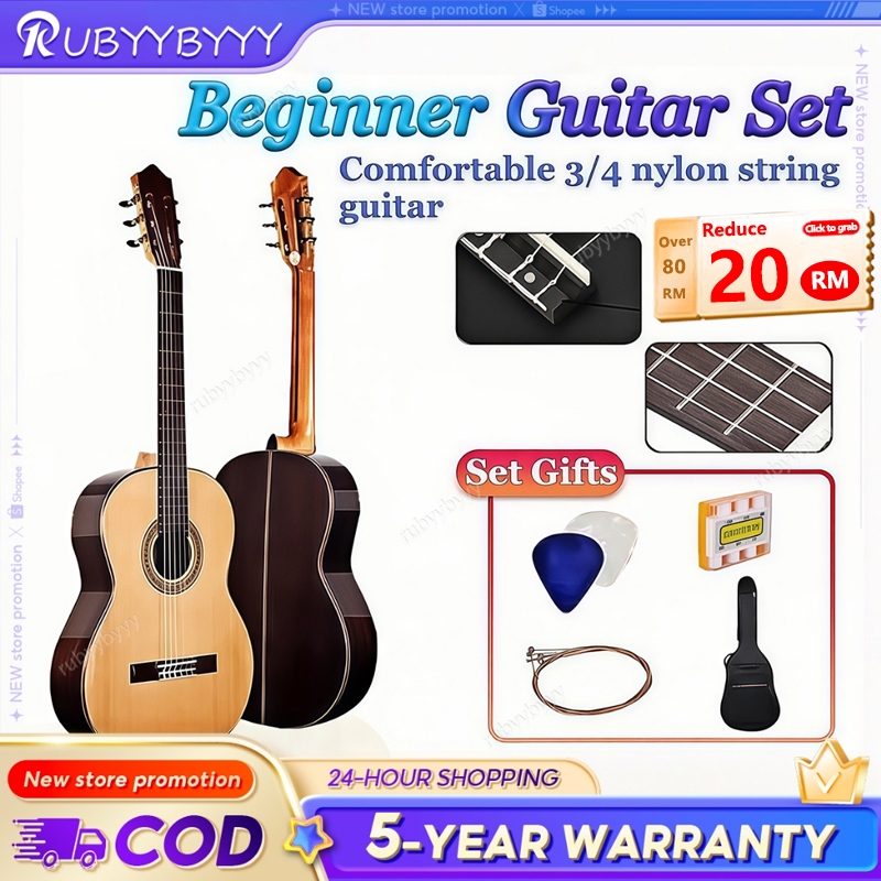 Guitar High Quality Wood Guitar Set 38 Inch Guitar Pick Tuner Backpack ...