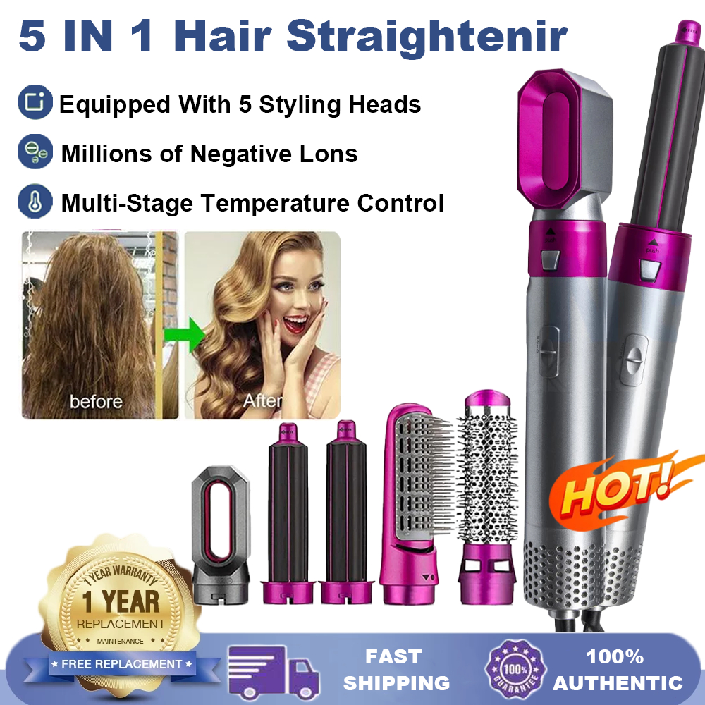 5 in 1 Electric Hair Dryer Blow Hair Curler Set Detachable Styler Hair ...