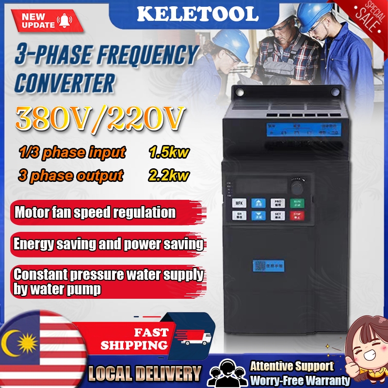 1.5KW 2.2kw 220v Single/Three Phase to Three Phase VFD Frequency ...