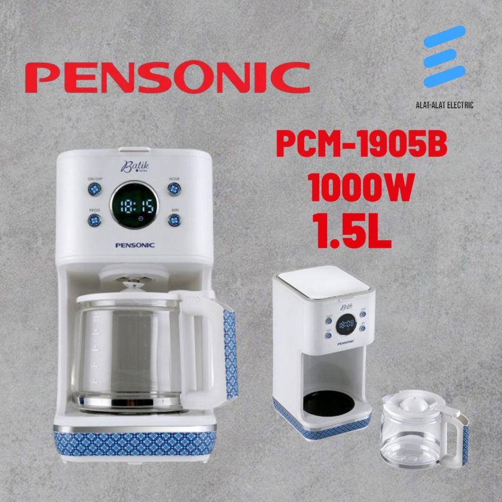 Pensonic Batik Series Coffee Maker 1.5L 1000W PCM-1905B | Shopee Malaysia