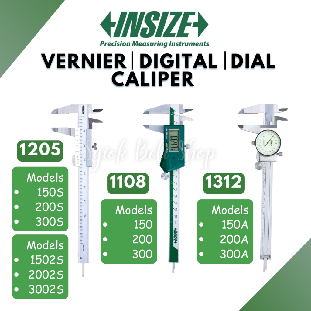 INSIZE Vernier Caliper 1205-150S ( 0-150mm / 6" ) / 1205-200S ( 0-200mm ...