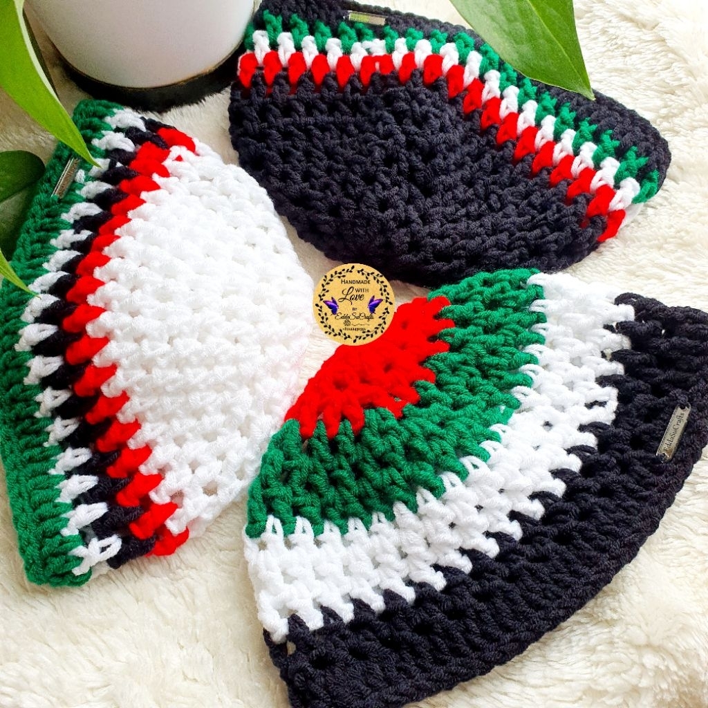 Kopiah Kait Crochet Kufi Palestine | Shopee Malaysia