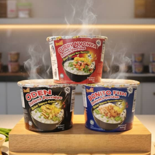 Bubur Berasli perisa Kari Nyonya, Oden dan Bonito. | Shopee Malaysia