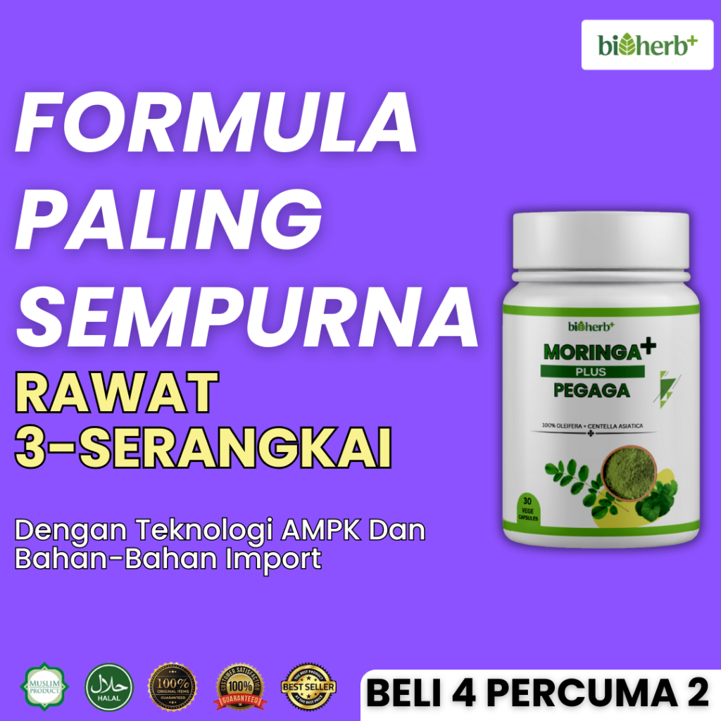 [RAWATAN 3 SERANGKAI] Bioherbs Moringa + Pegaga Plus Original | Unisex ...