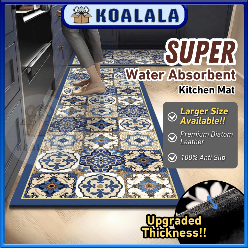 Super Absorbent Kitchen Mat Alas Kaki Karpet Antislip Floor Mat Fast ...