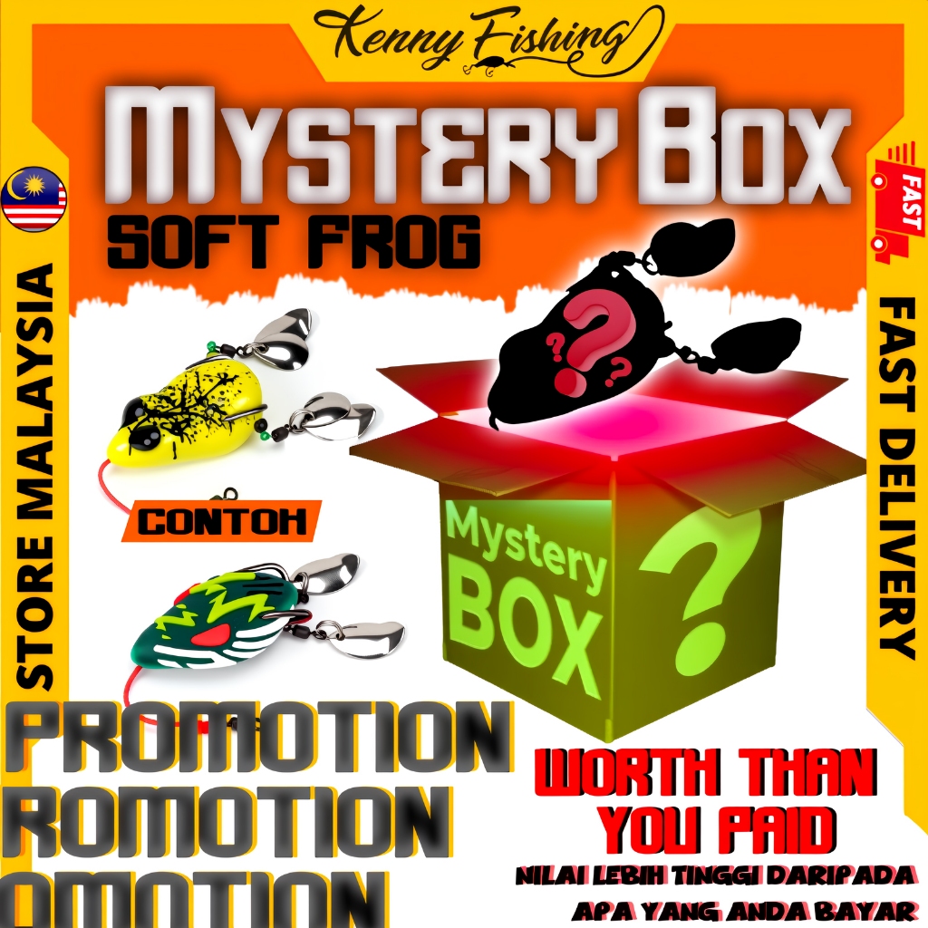 Mystery Box (1 Ekor ) Promotion Rubber Soft frog Umpan Tiruan Katak ...