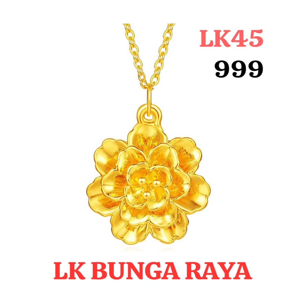 Wing Sing 999 Gold Loket Bunga Raya Flower Pendant 999 Limited Edition ...
