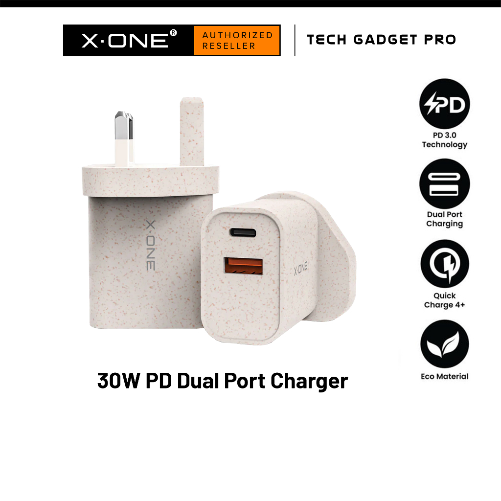 X.One 30W Eco Charger PD Power Delivery 3.0 Quick Charge 4.0+ Dual Port ...