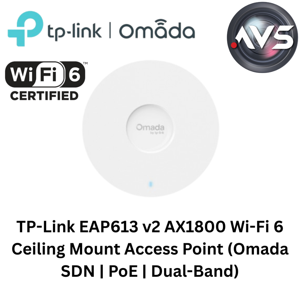 TP-Link EAP613 v2 AX1800 Wi-Fi 6 Ceiling Mount Access Point (Omada SDN ...