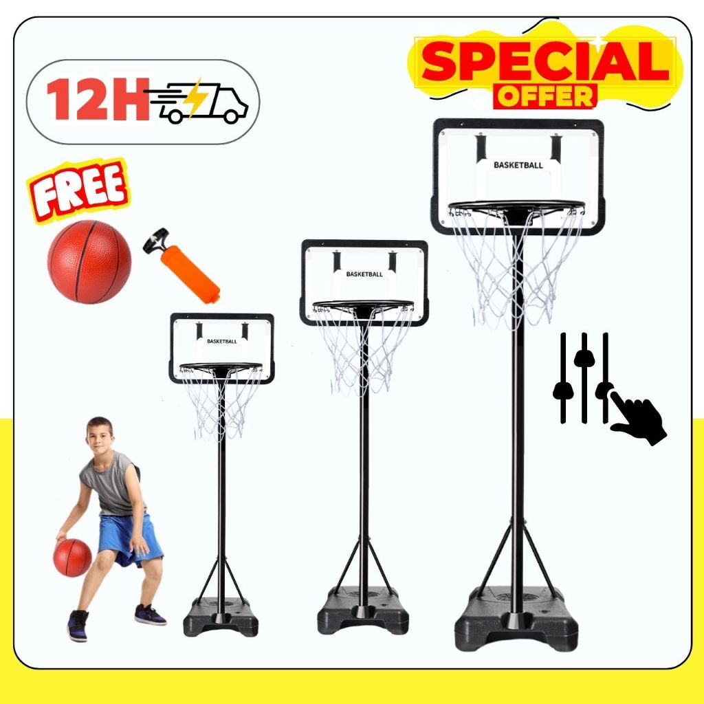 Portable basketball stand, suitable for adults and children, adjustable ...
