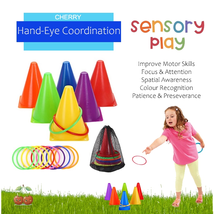 CHERRY Children's Ring Toss Game Cone Tossing Sensory Game Indoor ...
