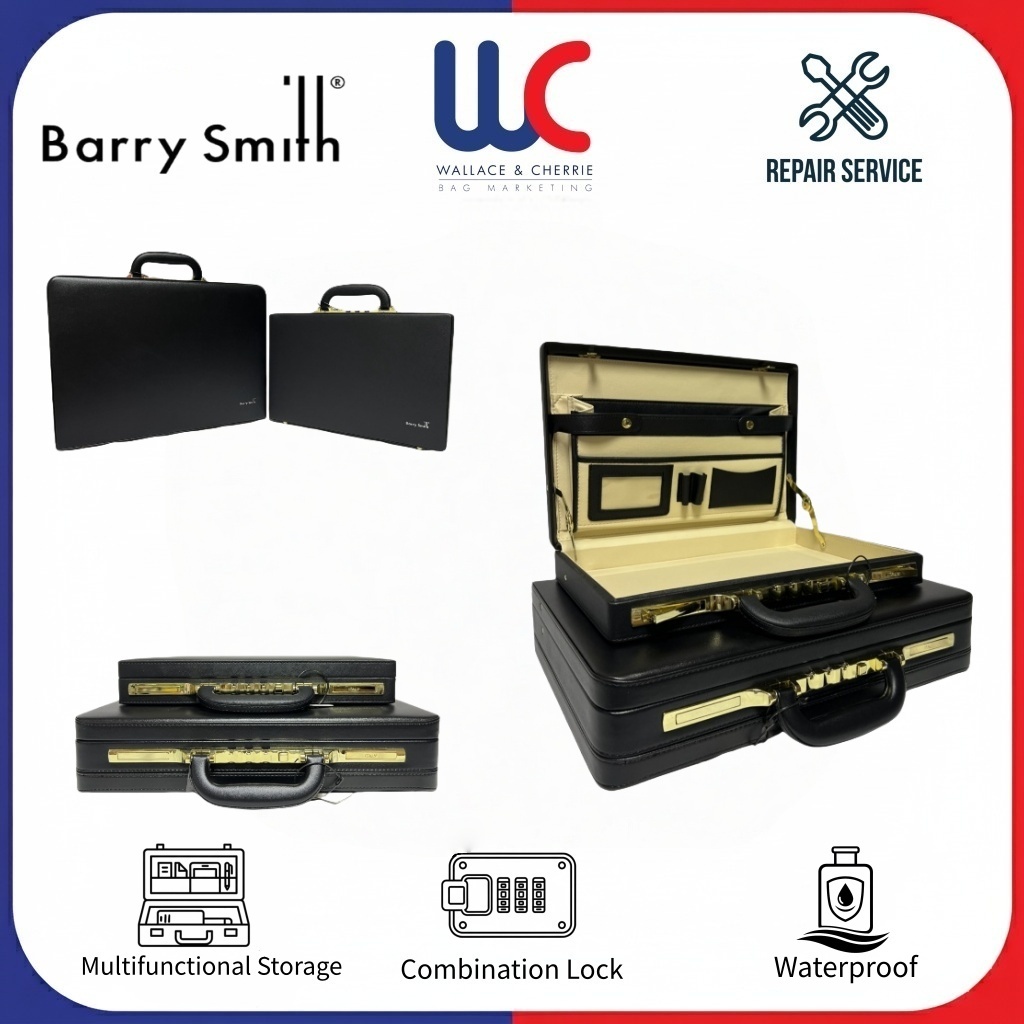 Barry Smith Italy Lock Briefcase James Bond Bag Office Attache Case ...