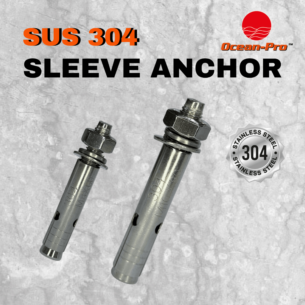 [OCEAN PRO] M8 M10 Wall Plug Stainless Steel SUS 304 Sleeve Anchor | PJ ...
