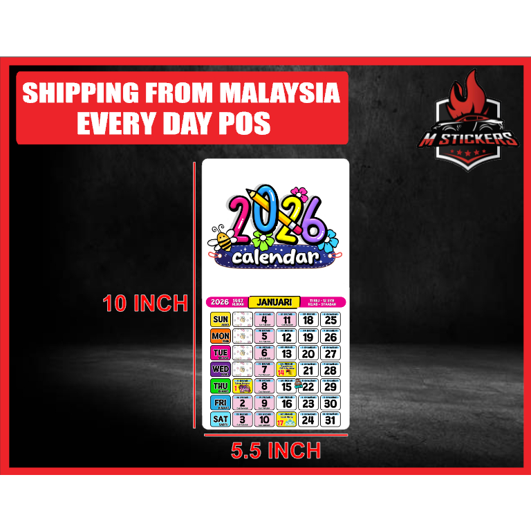 Design 2 2026 New years Calendars/calender kalendar KUDA | Shopee Malaysia