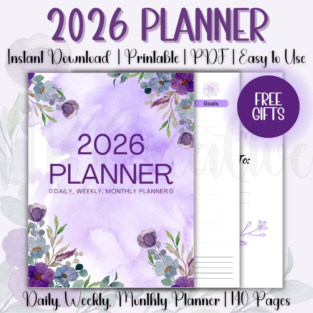 2026 Planner, Printable Pdf Digital Jurnal Journal Diari Diary Notebook ...