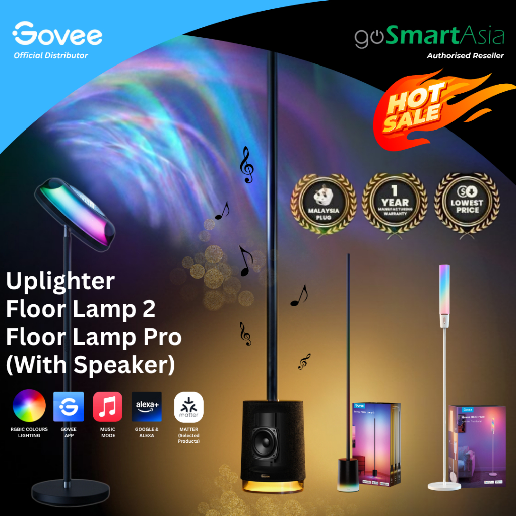 goSmart Asia Govee Lyra/Cylinder/Uplighter Lamp Floor Lamp Pro Black 2 ...