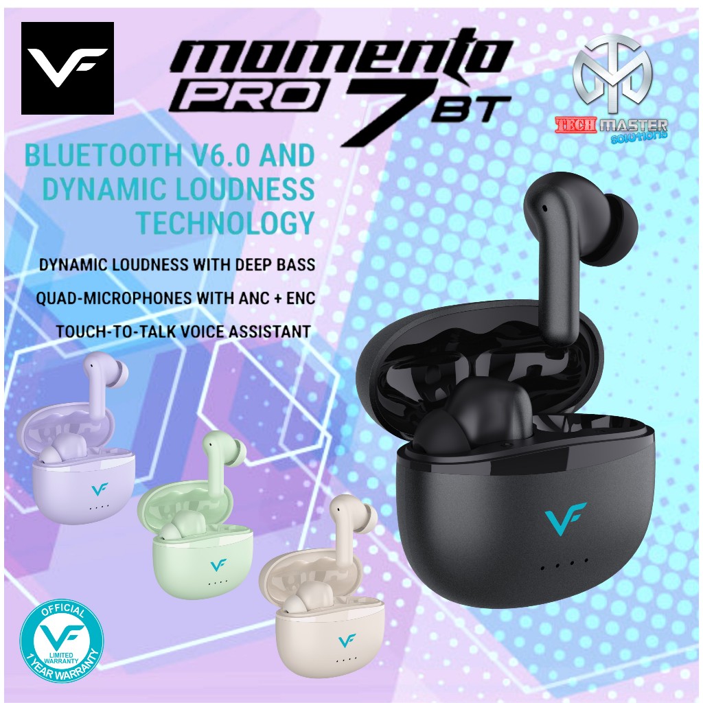 Vinnfier Momento Pro 7 BT True Wireless Earbuds | Quad-Mic ENC | ANC ...