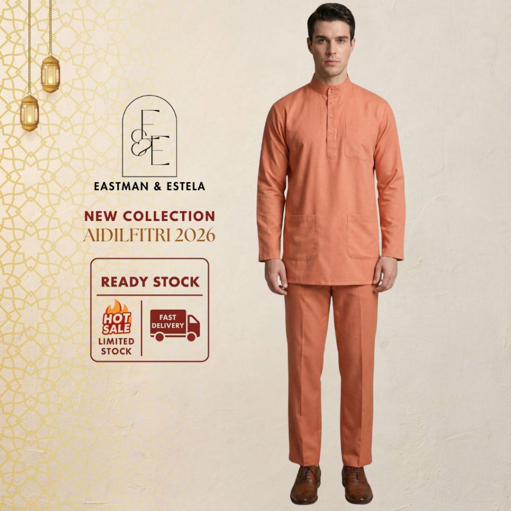 🔥[READY STOCKS]🔥 BAJU MELAYU CEKAK MUSANG ABRAHAM SLIM FIT (DUSTY ...