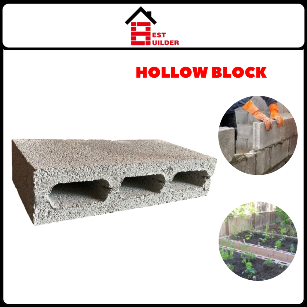 BEST BUILDER 4" Cement Hollow Block 380 x 180 x95mm 4 Inch Block Breeze ...