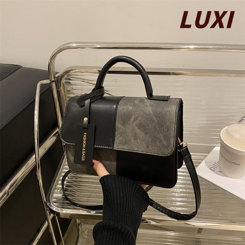 【LUXI】Contrasting-color retro small handbag for women, 2025 fashionable ...