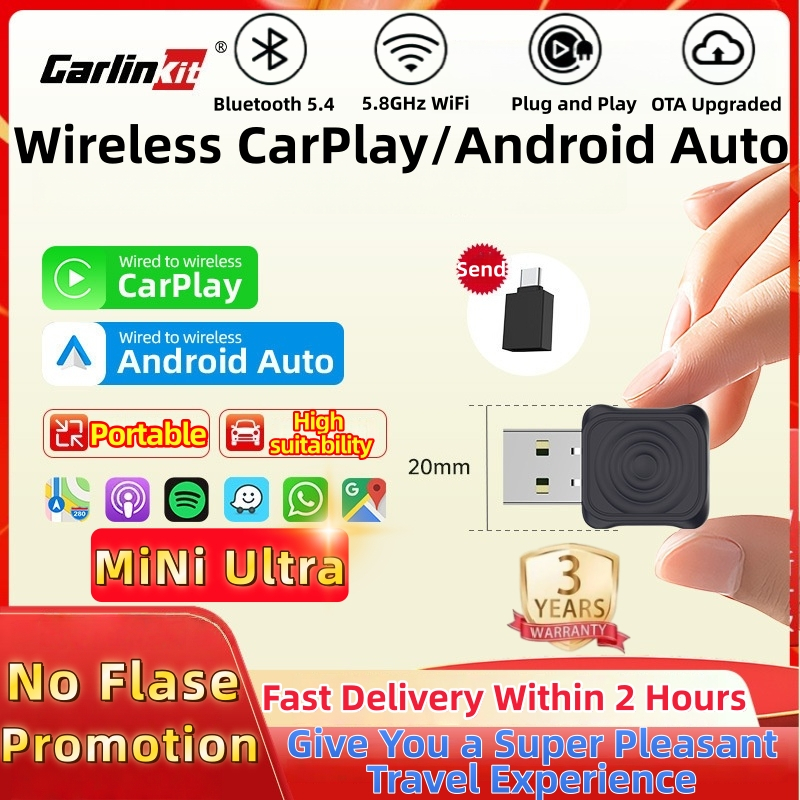 【NEW】Carlinkit 2in1 Mini Ultra Wireless Carplay Adapter and Android ...