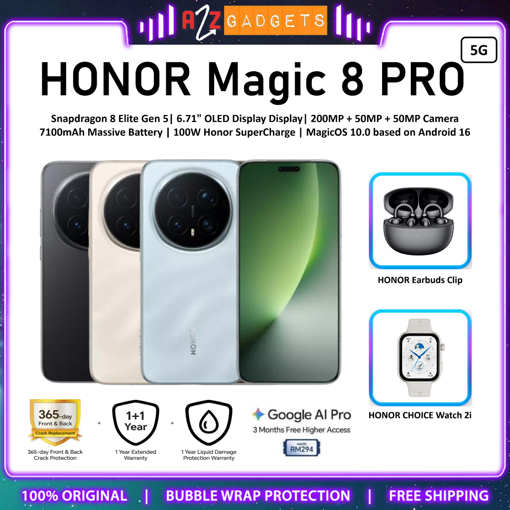 HONOR Magic 8 Pro 5G (12+512GB /16+1TB) Snapdragon 8 Elite Gen5 - 2 ...