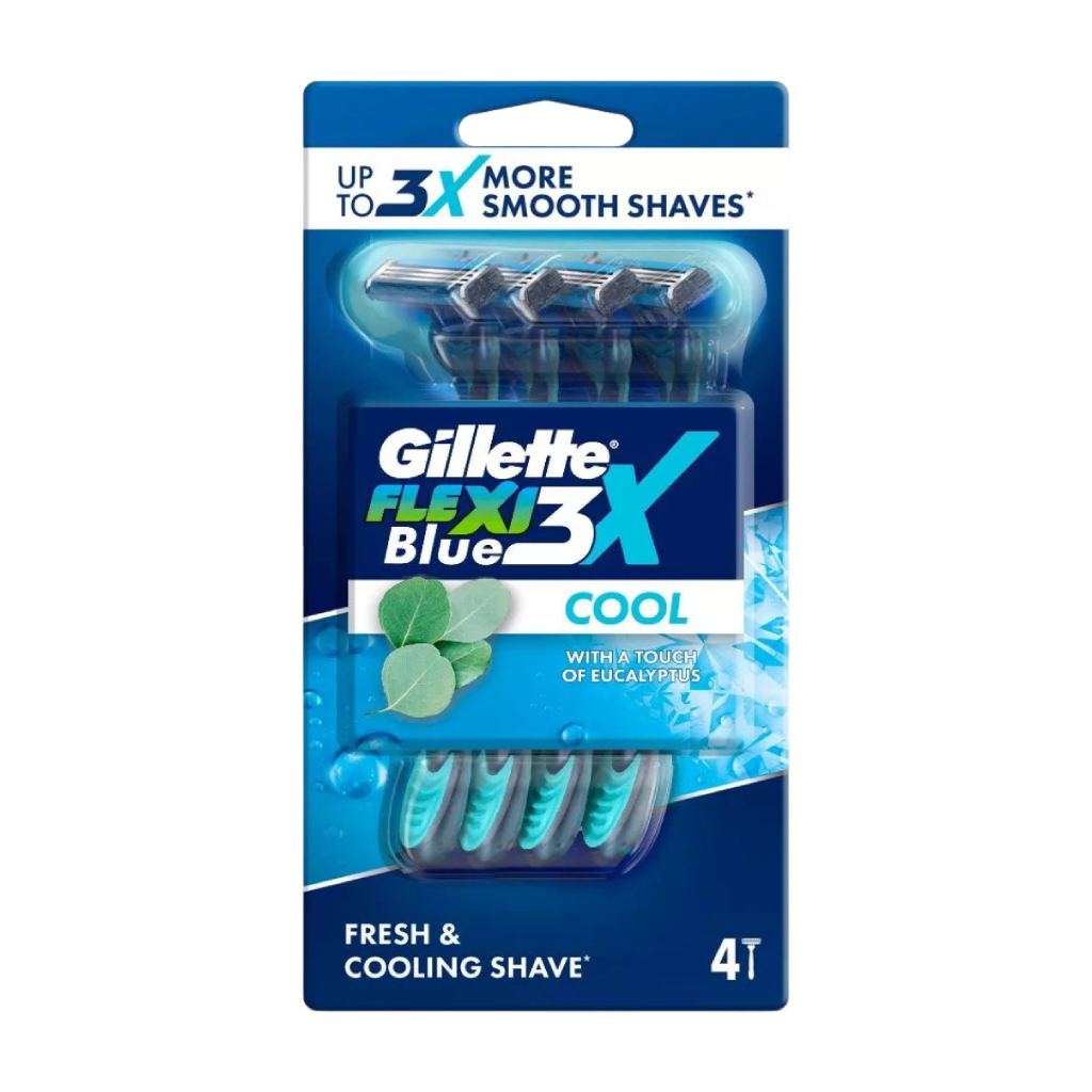 Gillette Flexi 3X Blue Cool Razor (4 razors) | Shopee Malaysia