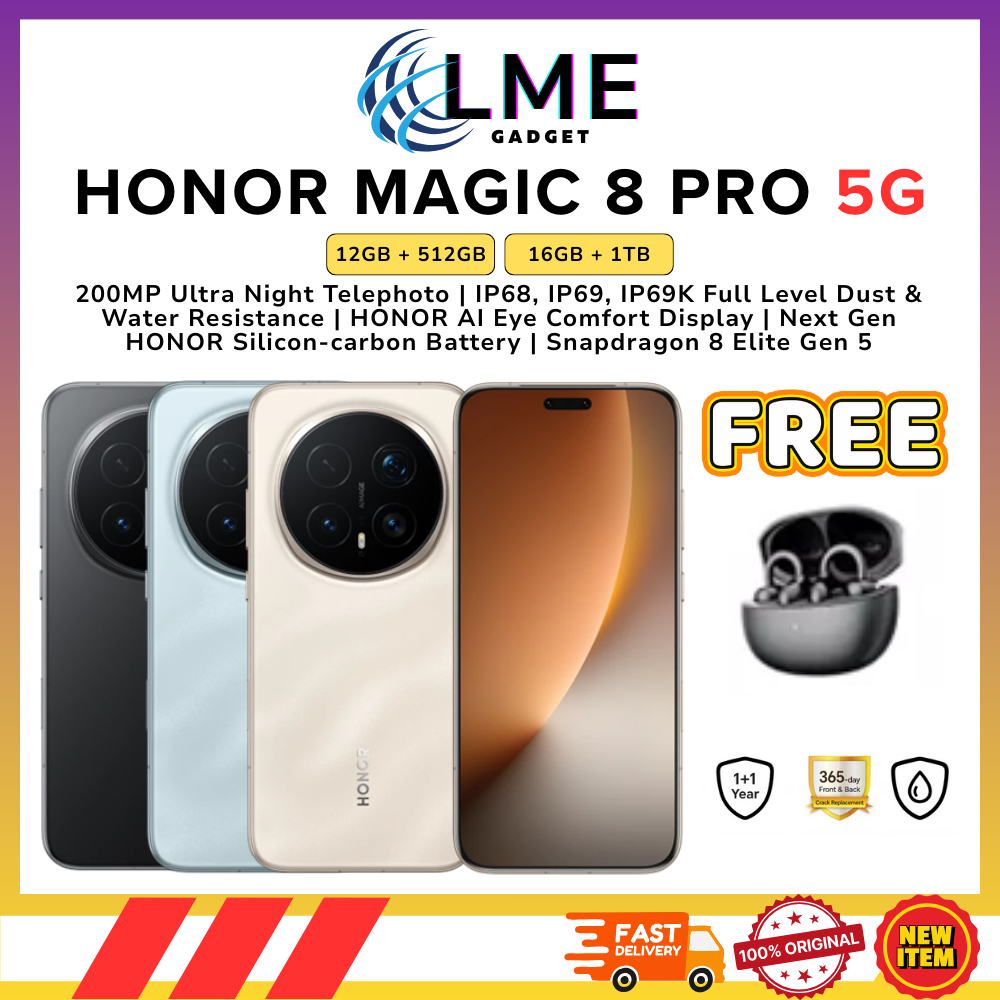 Honor Magic 8 Pro 5G (12GB+512GB | 16GB+1TB) Smartphone | 2 Year HONOR ...