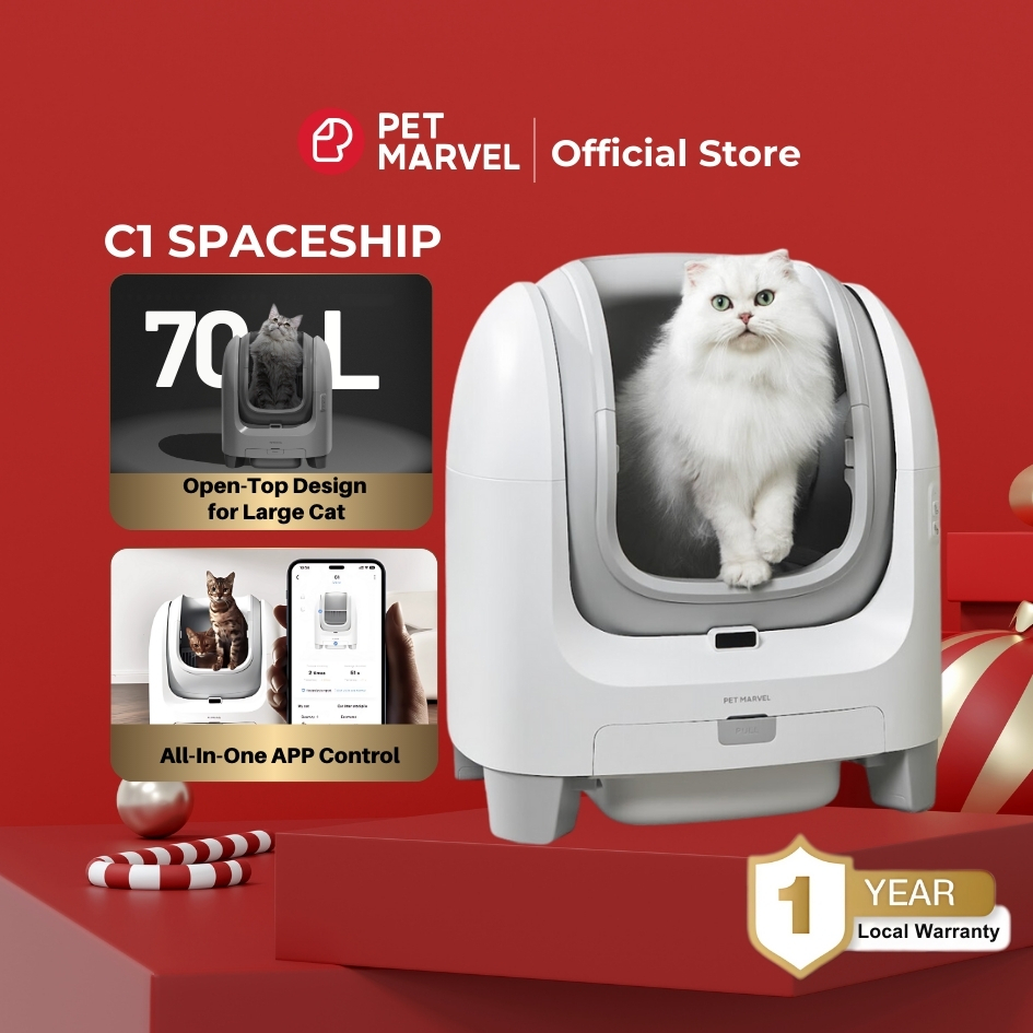 Pet Marvel C1 Open-Top Self-Cleaning Automatic Cat Litter Box Bekas ...
